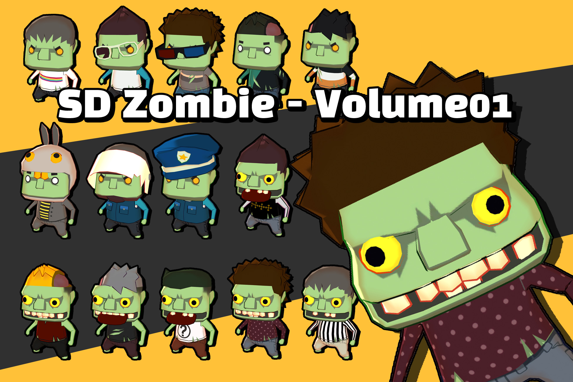 SD Zombie - Volume01 | 3D Characters | Unity Asset Store