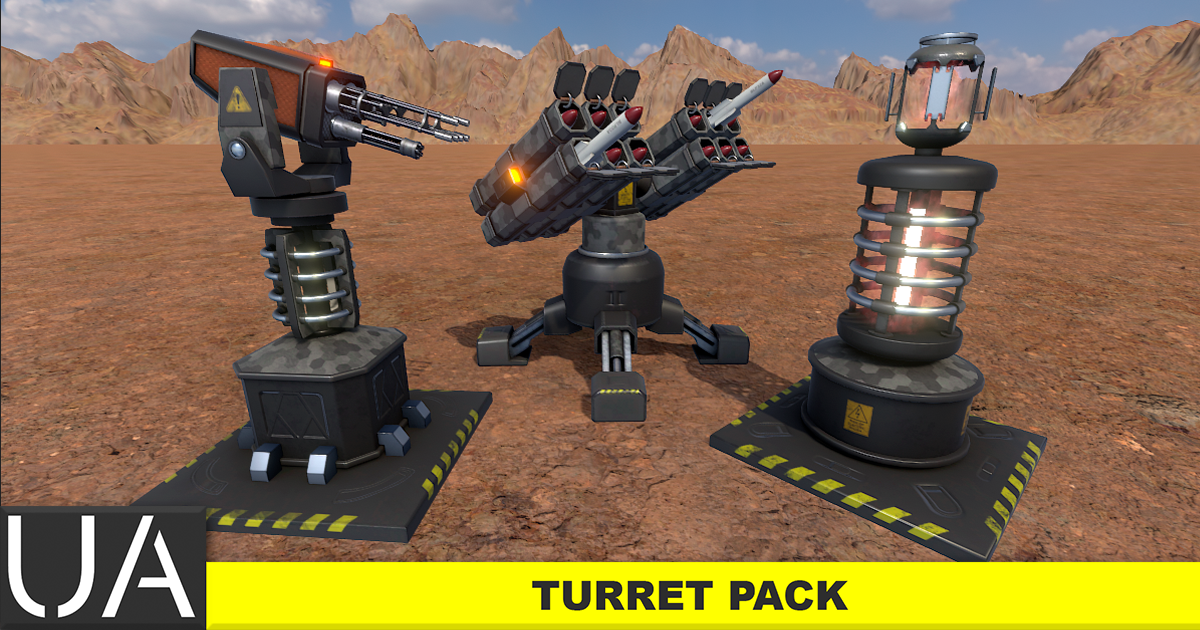 Turret Pack Rts 3d Weapons Unity Asset Store