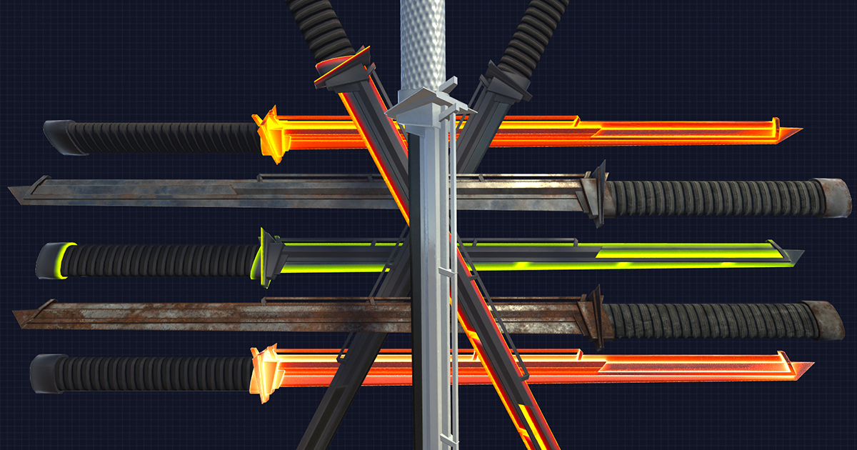 LowPoly Cyber Ninja Sword | 3D Weapons | Unity Asset Store