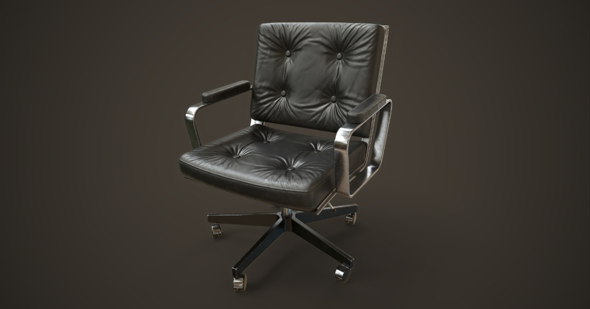 Retro Office leather chair | 3D Furniture | Unity Asset Store