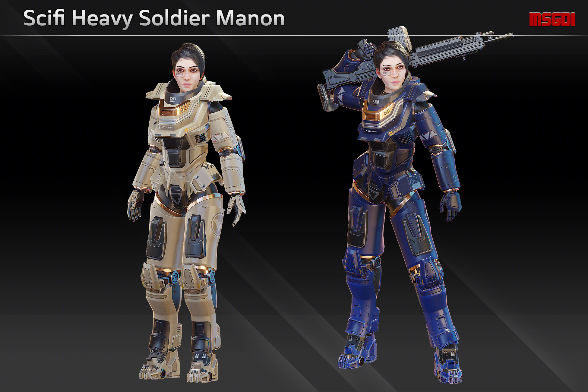 Scifi Heavy Soldier Manon | Characters | Unity Asset Store