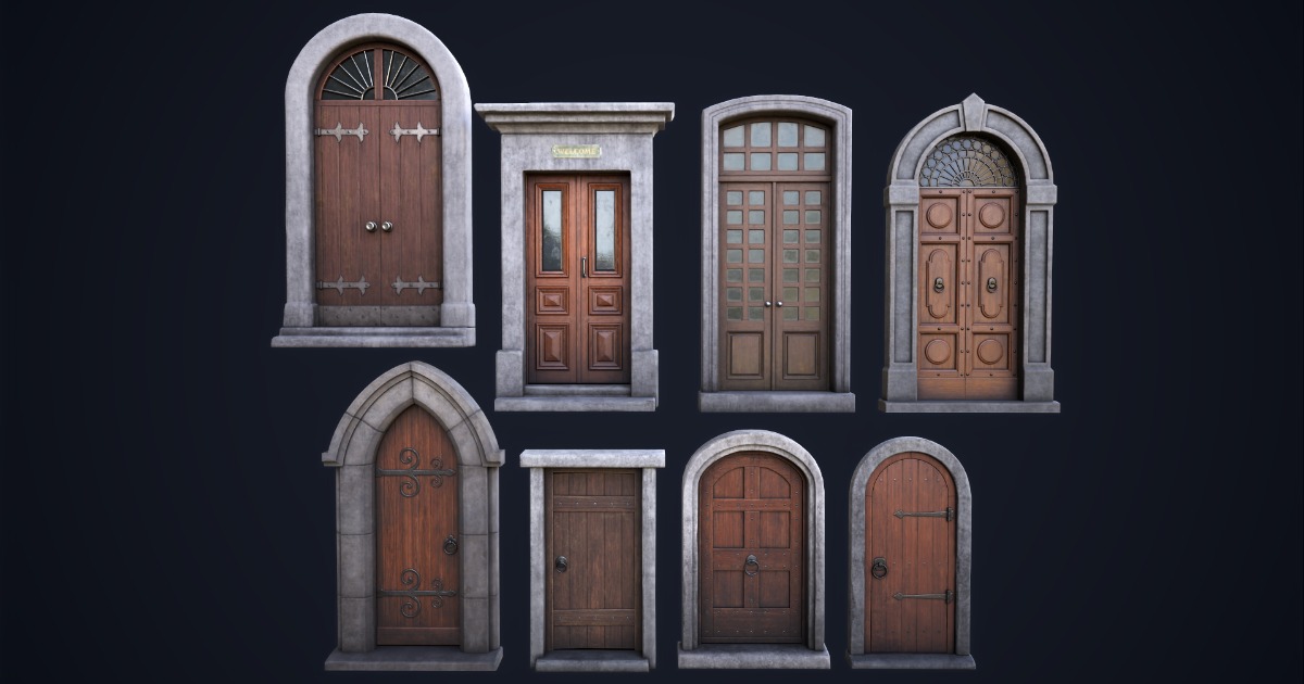 Front door set | 3D Exterior | Unity Asset Store