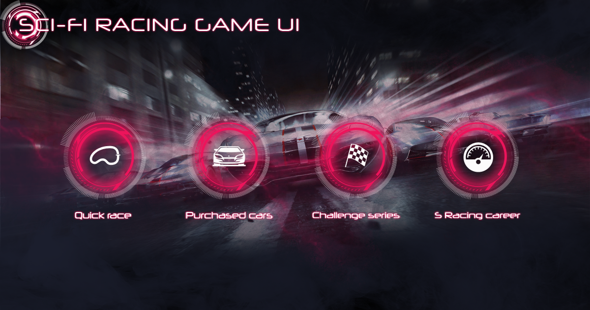 Sci-fi Racing Game UI | 2D GUI | Unity Asset Store