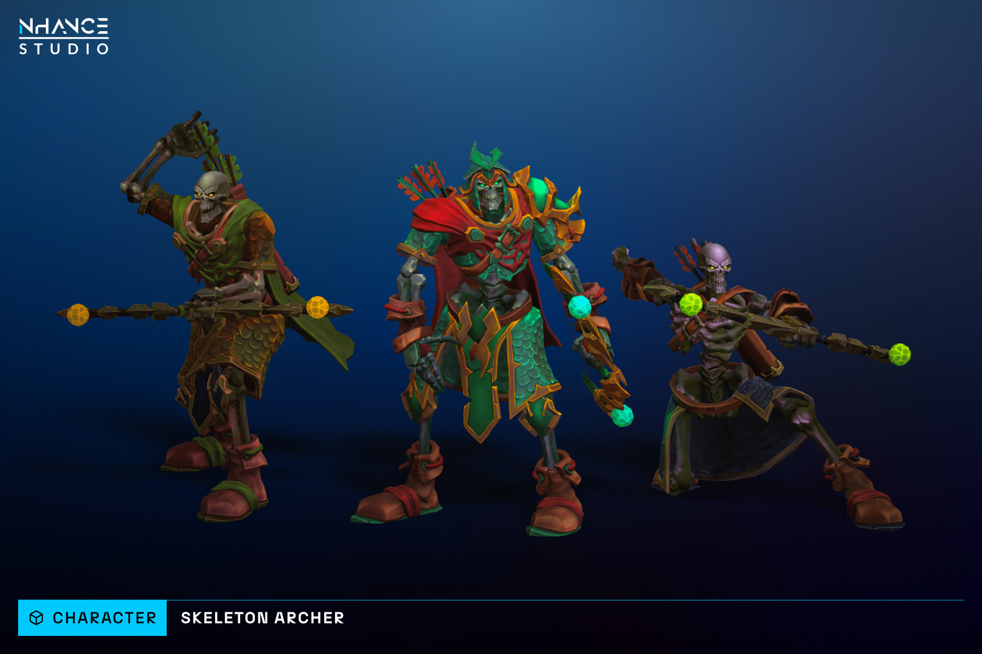 Modular Fantasy Stylized Skeleton Archer Hero | 3D キャラクター | Unity Asset ...