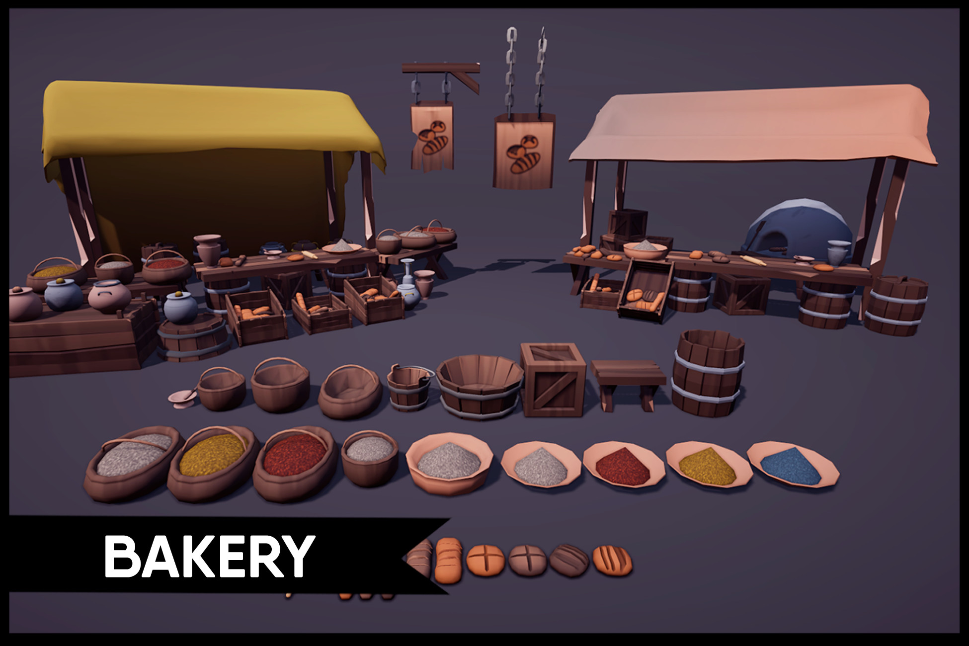 Bakery_Kitbashing - Lowpoly Environment by Unvik_3D | 3D 食物 | Unity Asset Store