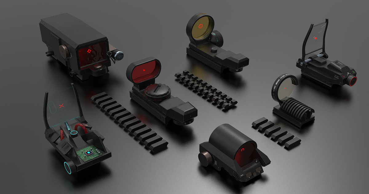 Red Dot Optics | 3D Weapons | Unity Asset Store