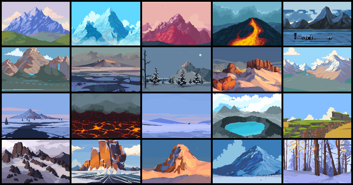 28 Mountain Backgrounds Pixel Art | 2D Environments | Unity Asset Store