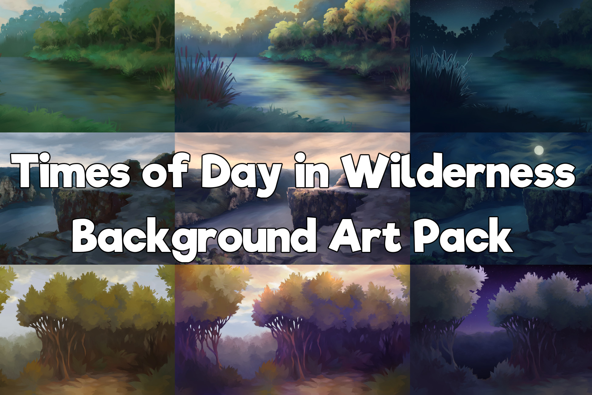 Times of Day in Wilderness Background Art | 2D Textures & Materials ...