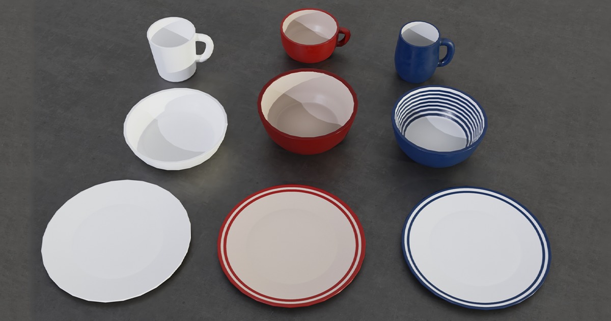 Plates, Bowls & Mugs Pack | 3D Interior | Unity Asset Store
