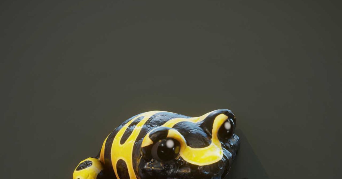 Cartoon Yellow-banded Frog Animated 3D Model | 3D Animals | Unity Asset ...