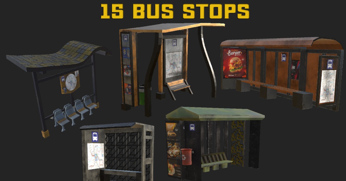 Bus Stops 3D | 3D Urban | Unity Asset Store