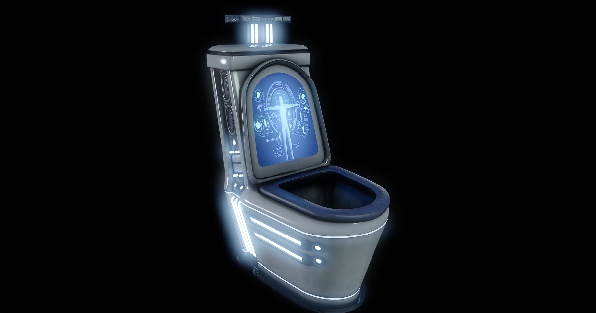 Futuristic High-Tech Bathroom Toilet | 3D Props | Unity Asset Store