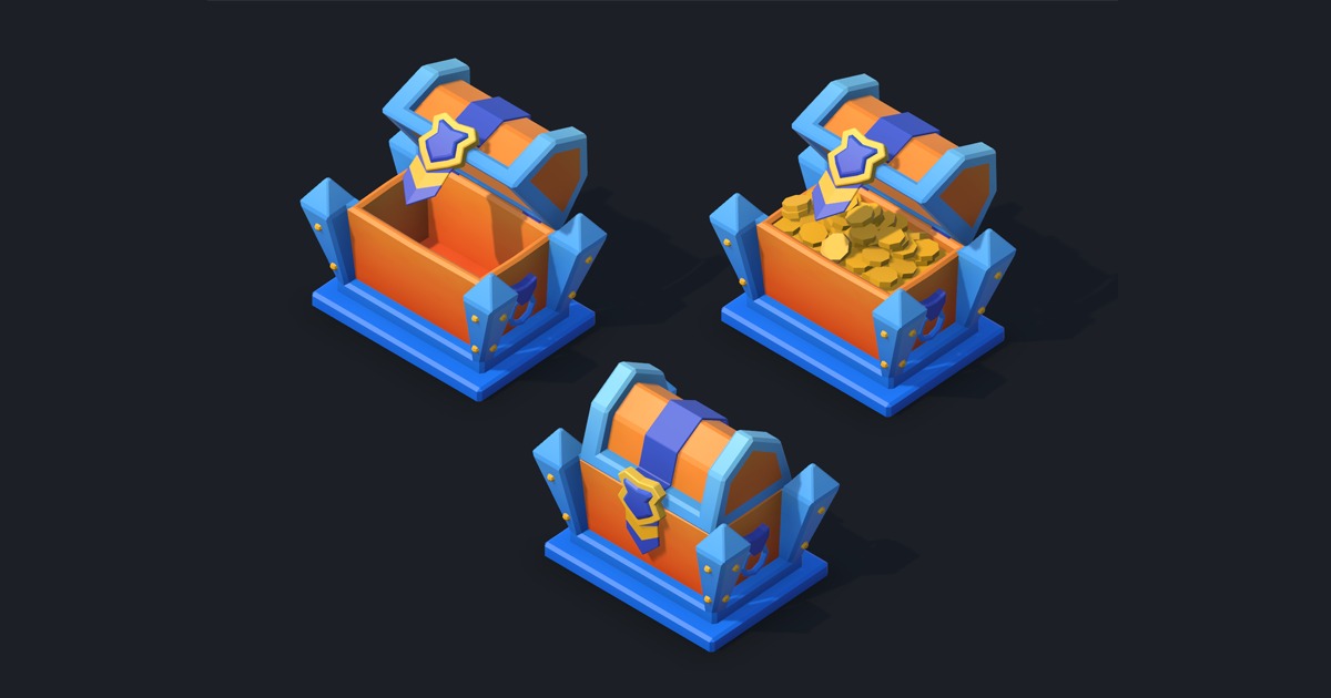 Cartoony Fantasy Lowpoly Chest | 3D Props | Unity Asset Store