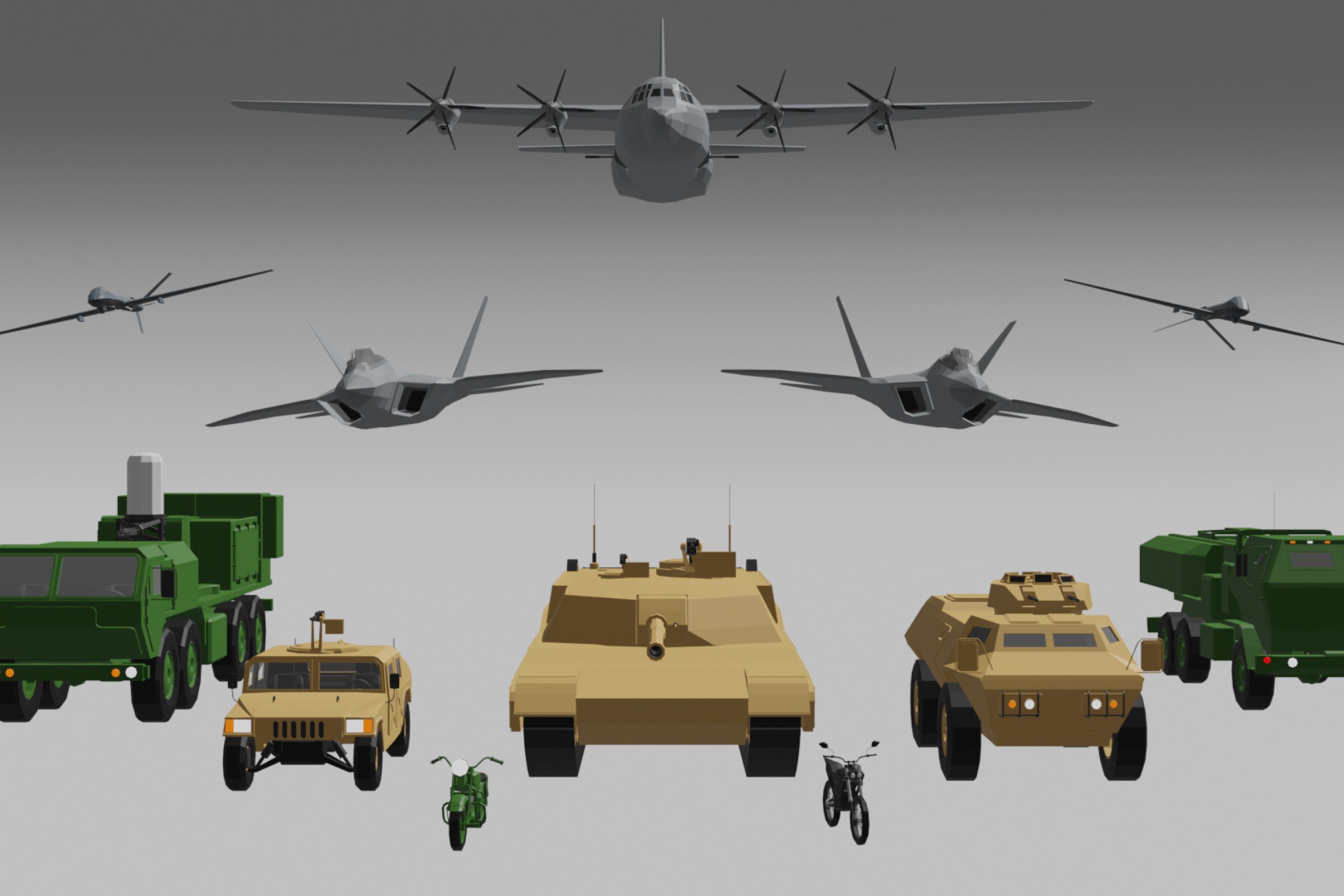Low poly military vehicles - PA | 3D Air | Unity Asset Store