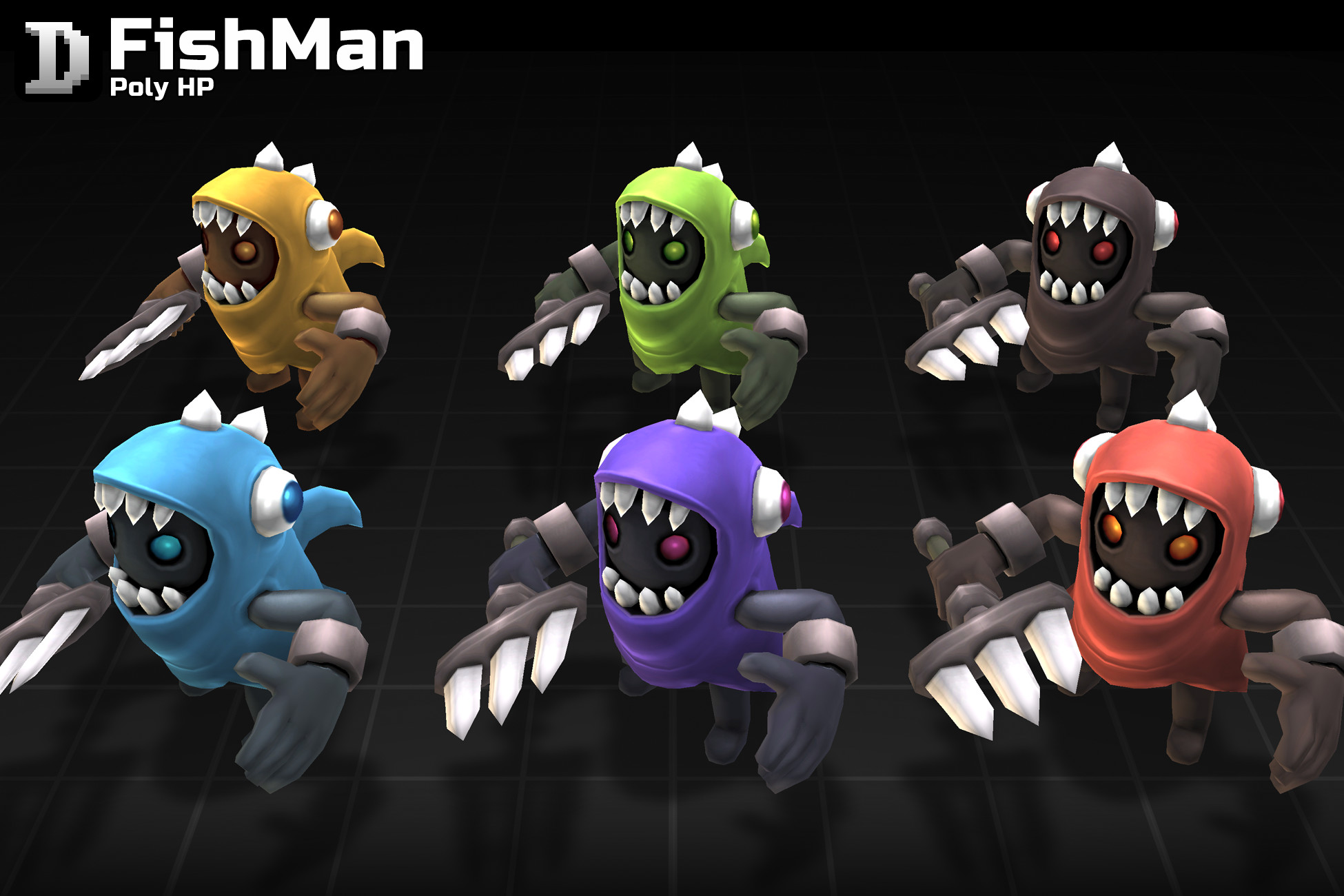 Poly HP - FishMan | 3D 생물 | Unity Asset Store