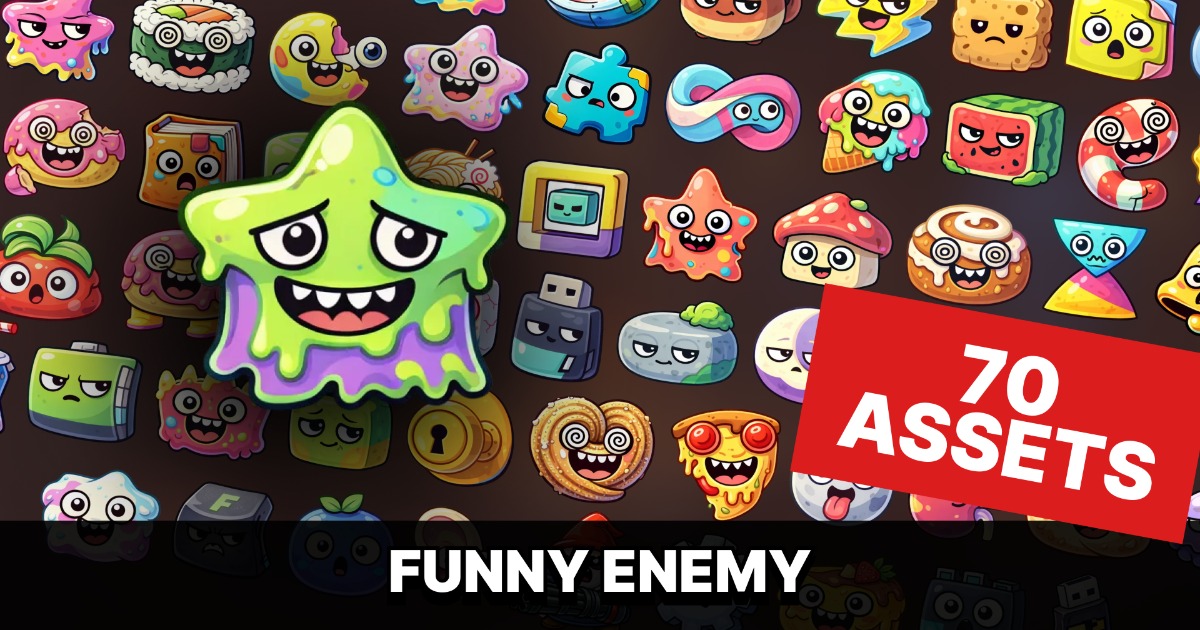 Cute Food Enemy Battler Object Characters Icons Pack for Casual Puzzle ...
