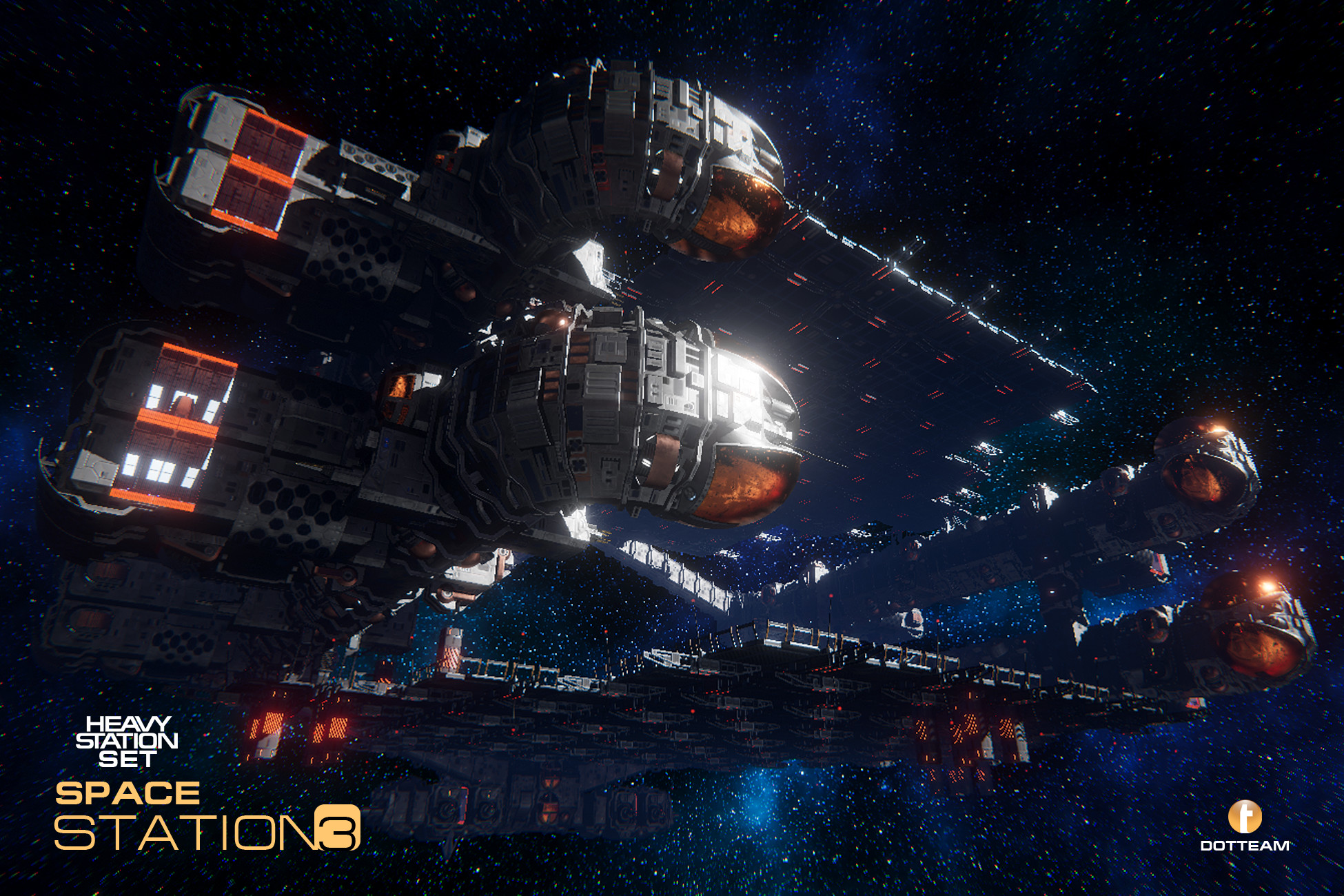 Sci-Fi Heavy Station Set SPACE STATION-3 | 3D Sci-Fi | Unity Asset Store