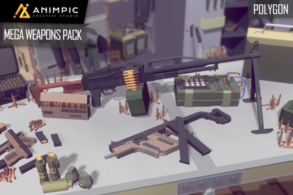 Polygon - Mega Weapons Kit | Unity AssetStore Price down information