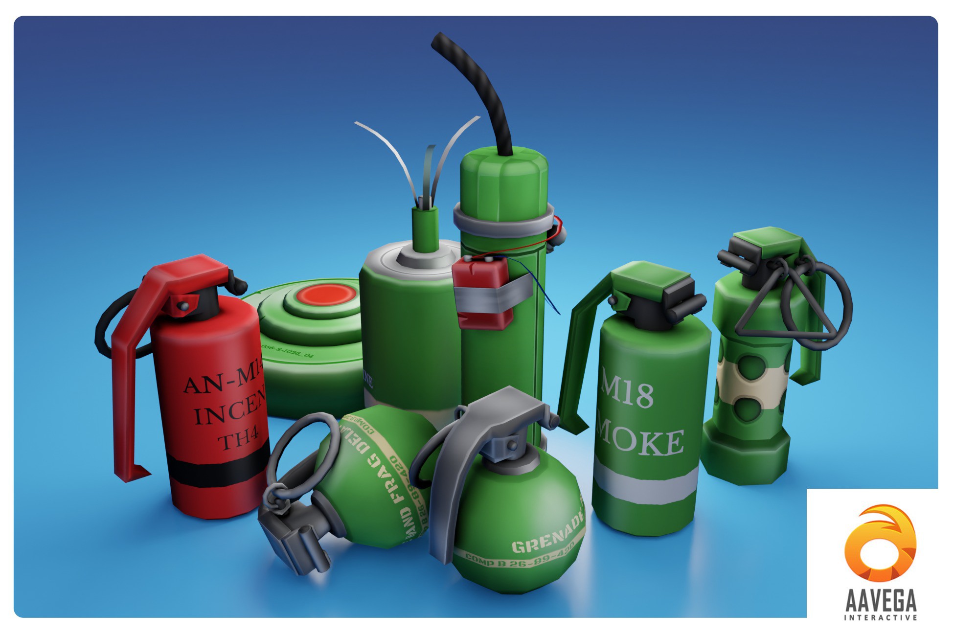 Stylized Low Poly Grenade Pack | 3D Weapons | Unity Asset Store