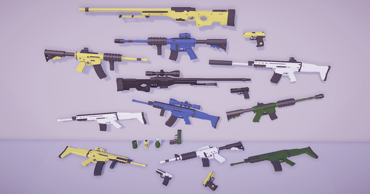 Low Poly Guns Asset | 3D Guns | Unity Asset Store