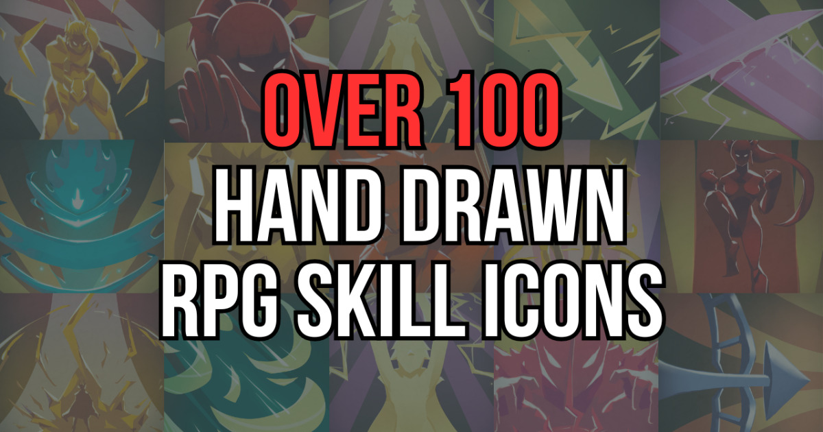 Hand Drawn RPG Skill Icons - Red Pack | 2D Icons | Unity Asset Store