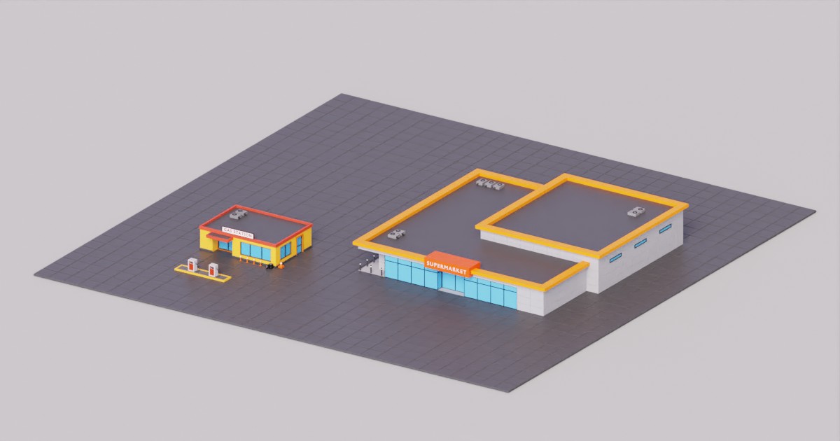 Low Poly Shops | 3D Environments | Unity Asset Store