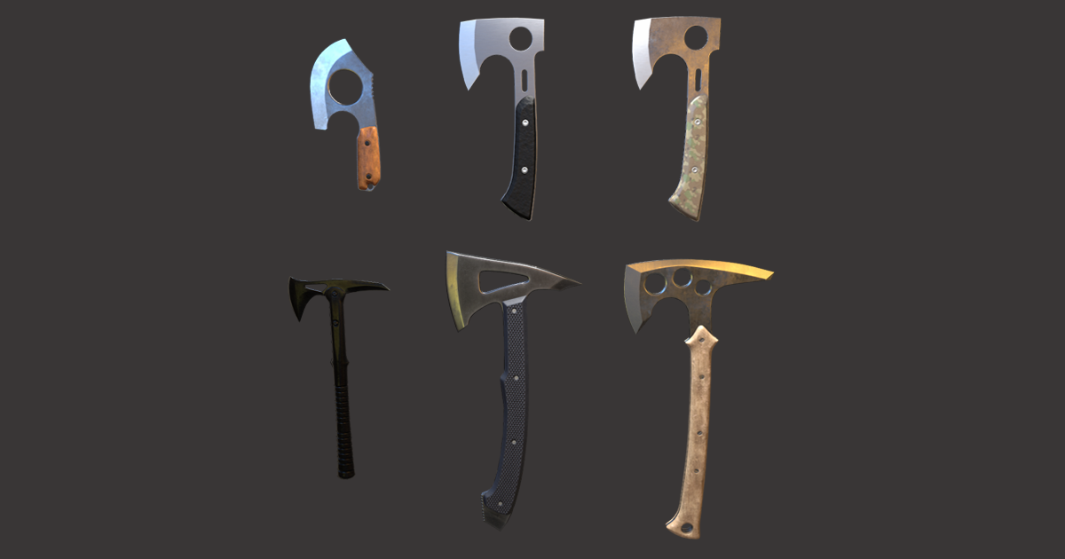 PBR Axes Pack | 3D Weapons | Unity Asset Store