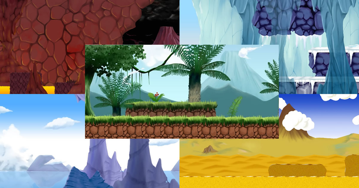 669 HQ Backgrounds Hand Painted Bundle | 2D Environments | Unity Asset ...