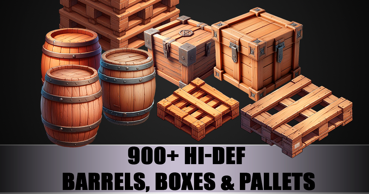 Baarrels, Boxes & Pallets 900+ Sprites | 2D 아이콘 | Unity Asset Store