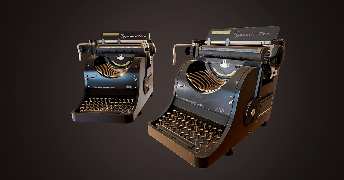 Vintage Typewriter | 3D Interior | Unity Asset Store