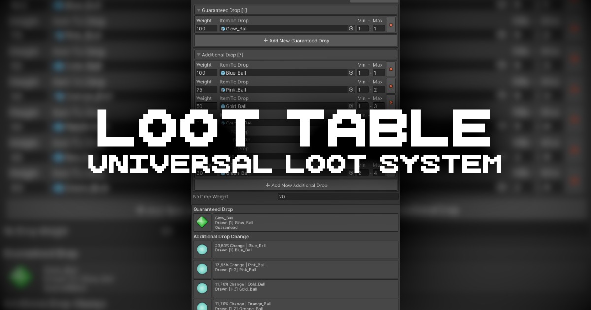 Loot Table - Universal Loot System | Utilities Tools | Unity Asset Store