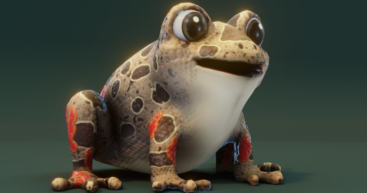 Cartoon Red-Legged Frog Rigged 3D Model | 3D Characters | Unity Asset Store