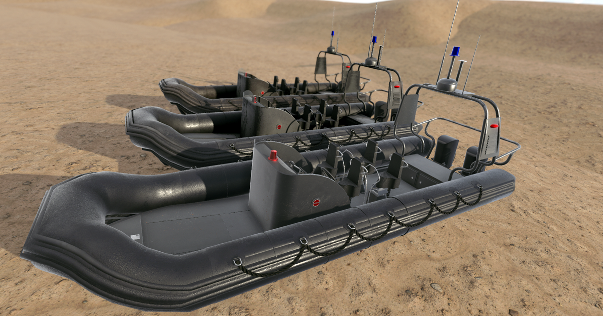 Zodiac Police Boat | 3D Sea | Unity Asset Store