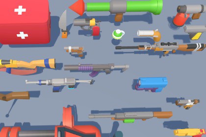 Low poly Stylized Guns Pack. | Game Content Shopper – Unity Asset Store ...