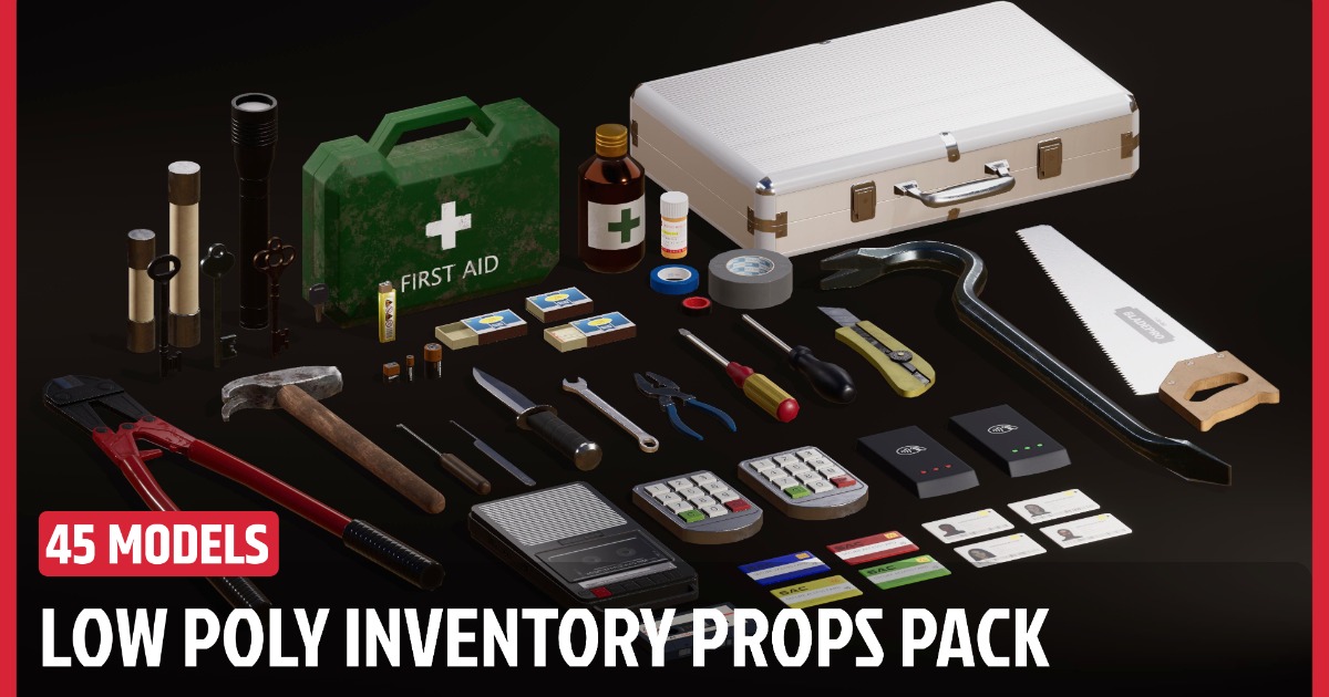 Low Poly Inventory Props Pack | 3D Props | Unity Asset Store