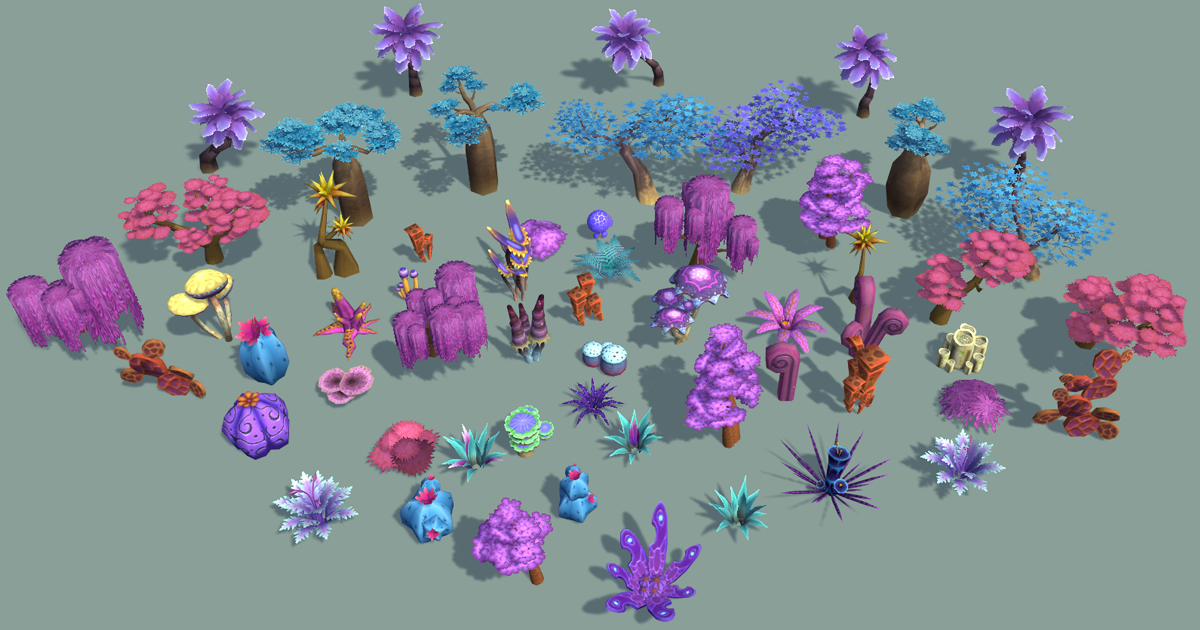 Sci-Fi flora — Purple planet. | 3D Vegetation | Unity Asset Store