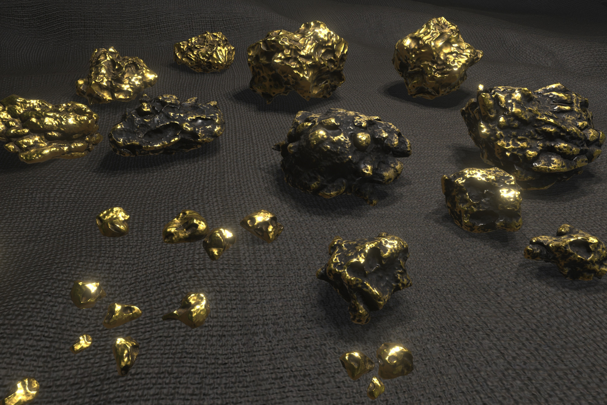 Gold Nuggets PBR | 3D Props | Unity Asset Store
