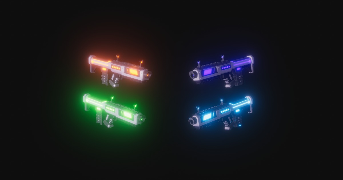 Neon Cyber Punk Weapon Bundle - Pack 1 | 3D Weapons | Unity Asset Store