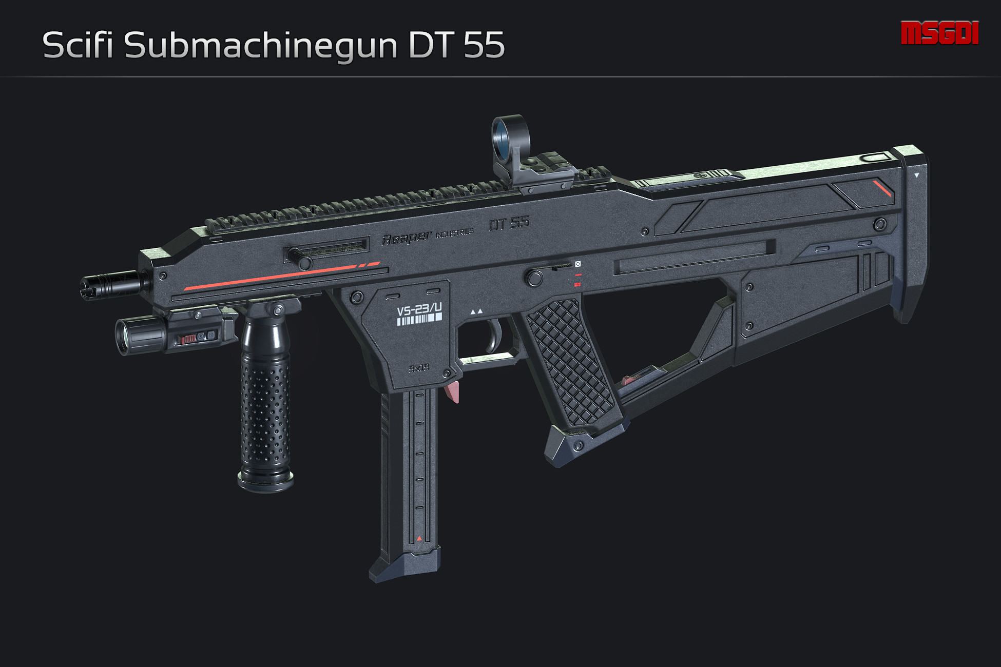 Scifi Submachinegun DT 55 | 3D 枪支 | Unity Asset Store