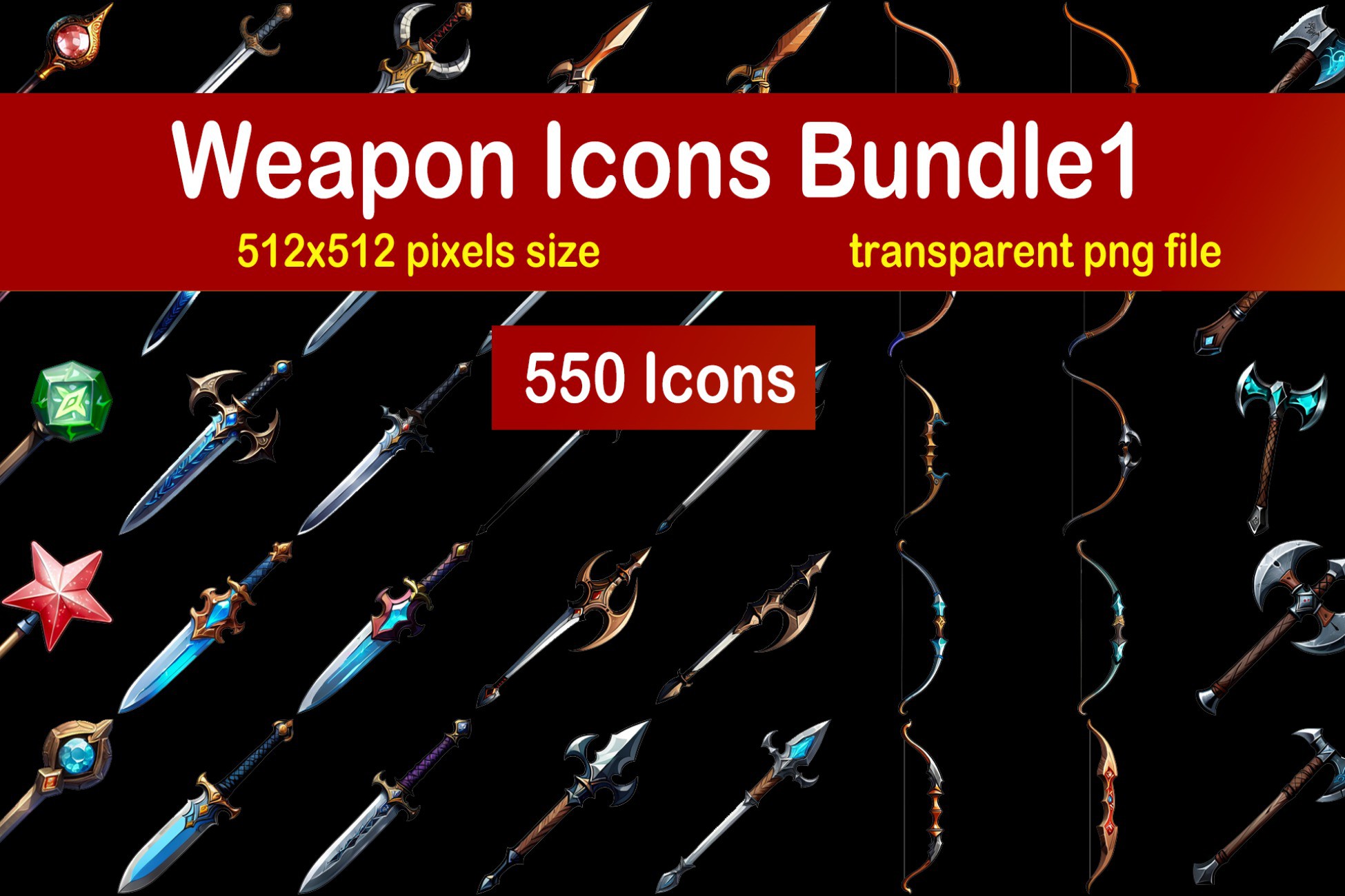 Weapon Icons Bundle1 | 2D 아이콘 | Unity Asset Store