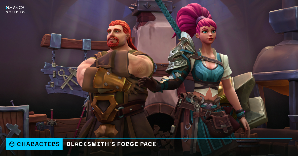 Stylized Blacksmith’s Forge: NPCs & Props Pack | 3D Humanoids | Unity ...