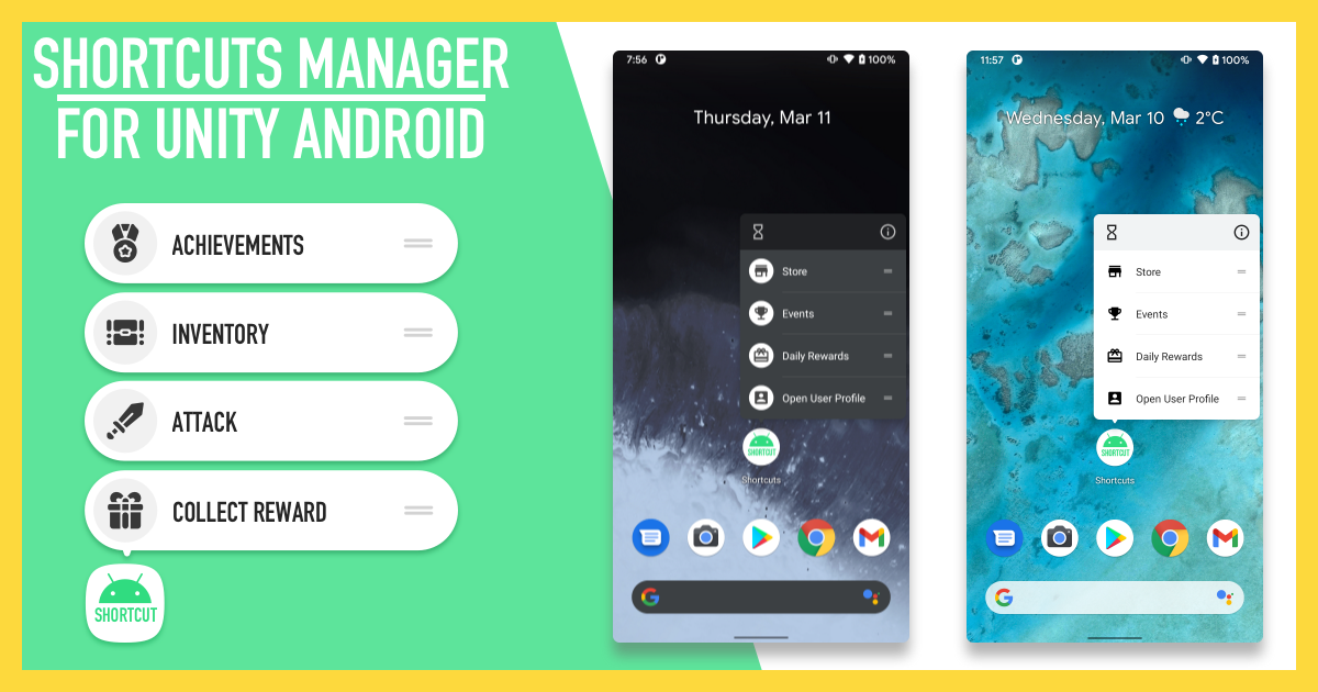Shortcuts Manager for Android™ | Integration | Unity Asset Store