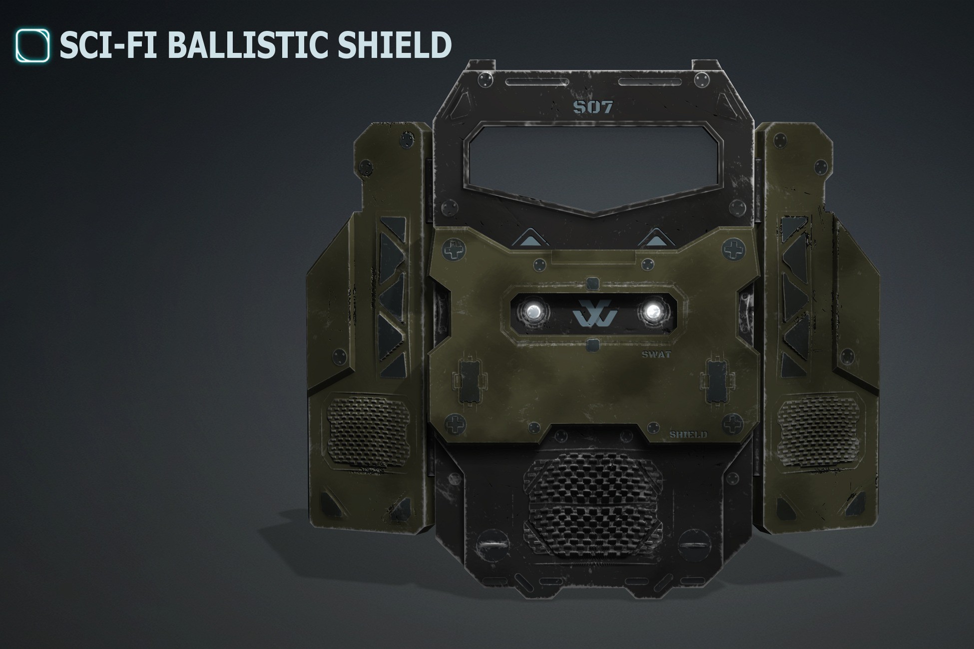 Sci-fi Ballistic Shield | 3D Weapons | Unity Asset Store