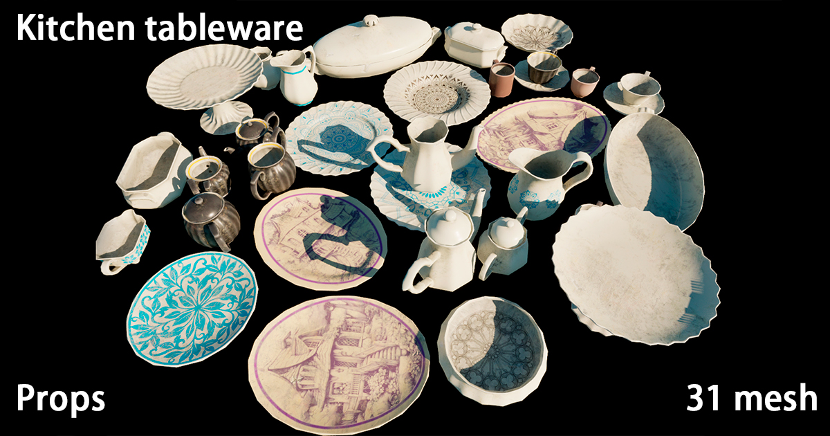 Kitchen tableware | 3D Props | Unity Asset Store