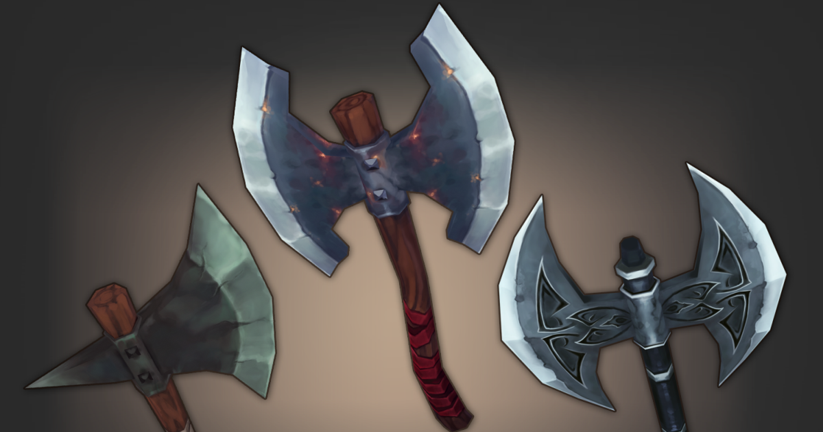 Stylised Fantasy Axes | 3D 무기 | Unity Asset Store