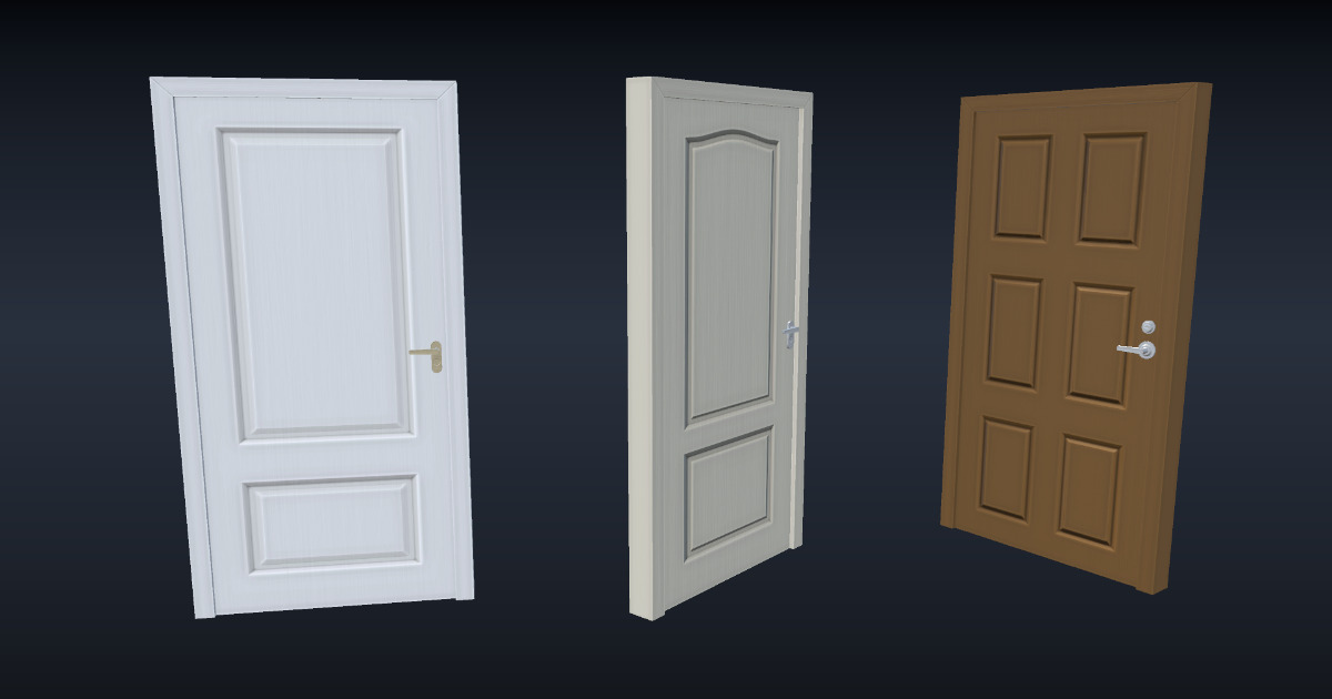 Free Wood Door Pack | 3D Interior | Unity Asset Store