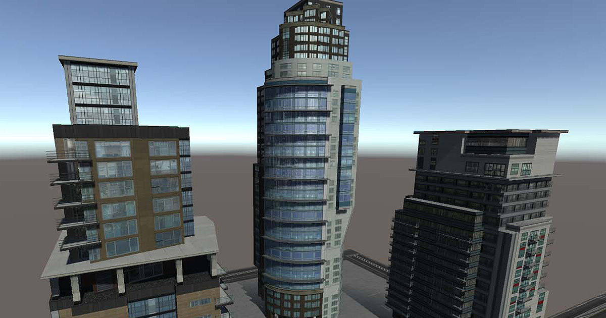 Residential Apartment Highrise set #1 | 3D Urban | Unity Asset Store