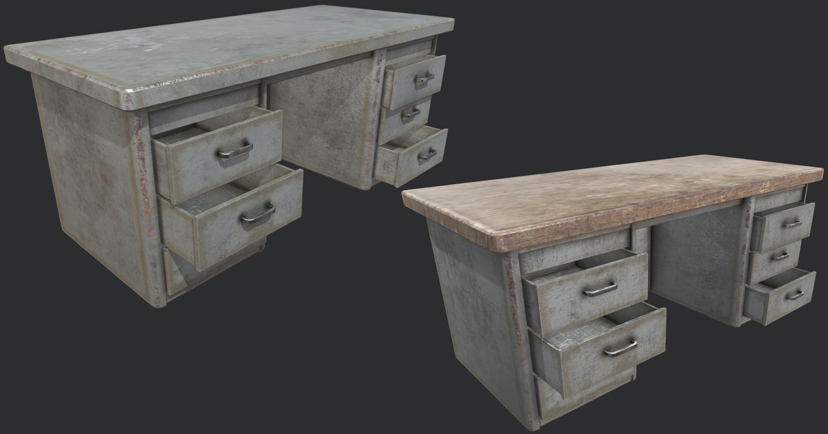 Old Office Tables PBR | 3D Furniture | Unity Asset Store
