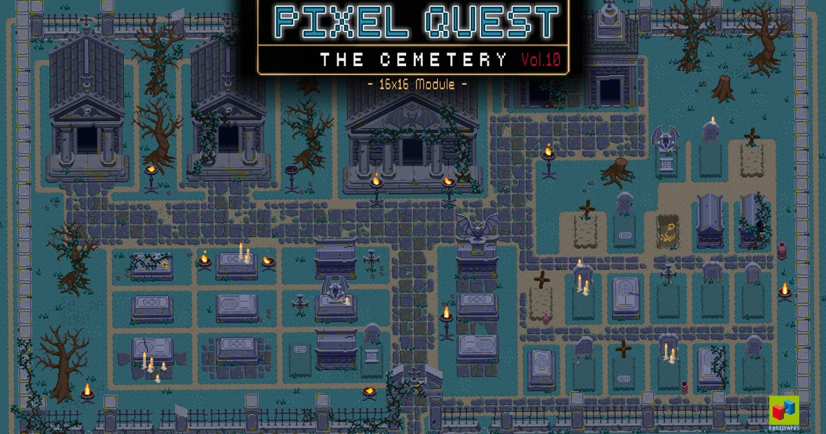 2D Pixel Quest Vol.10: The Cemetery | 2D Environments | Unity Asset Store