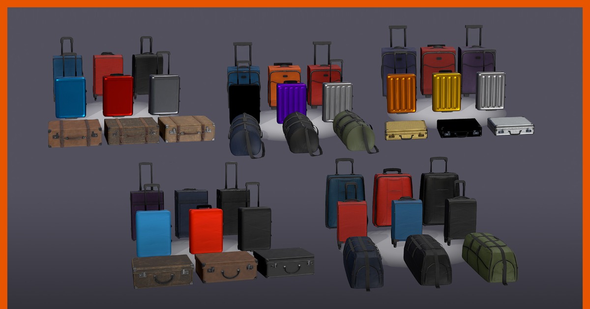 Luggage Pack - 15 PBR Assets | 3D Props | Unity Asset Store